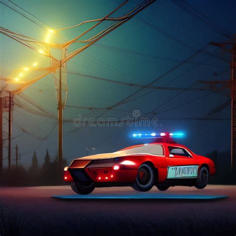 Ai Generated Image Futuristic Police Car Stock Illustration Illustration Of Photorealistic