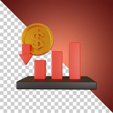 Premium Psd Dollar Decrease Graph 3d Rendering