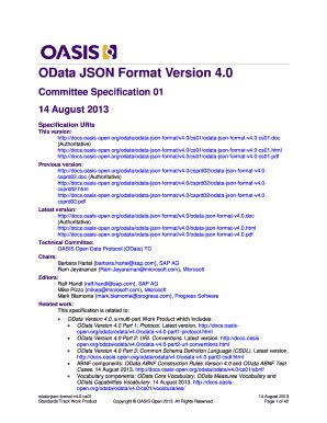Fillable Online Docs Oasis Open Odata Json Format Version Oasis