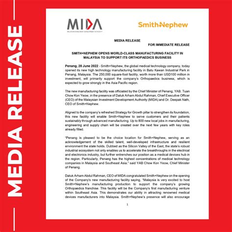 Smith N Malaysian Investment Development Authority Mida Facebook