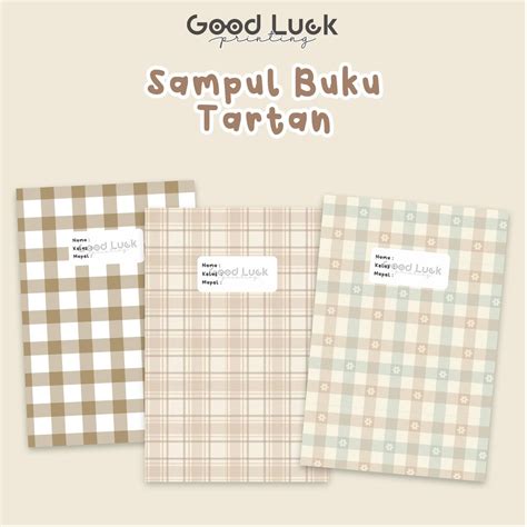 Jual [satuan Perlembar] Sampul Buku Tulis Aesthetik Cover Book Tartan