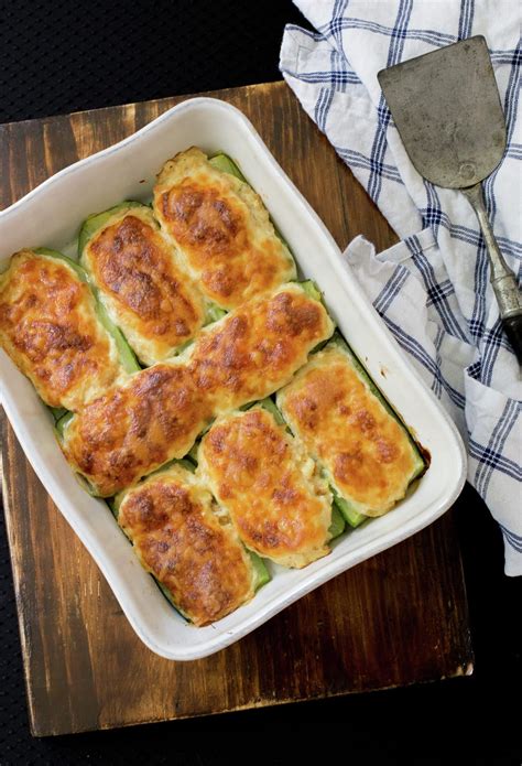 Cheesy Zucchini Boats Receta Zapallo Zapallos Italianos Rellenos Y