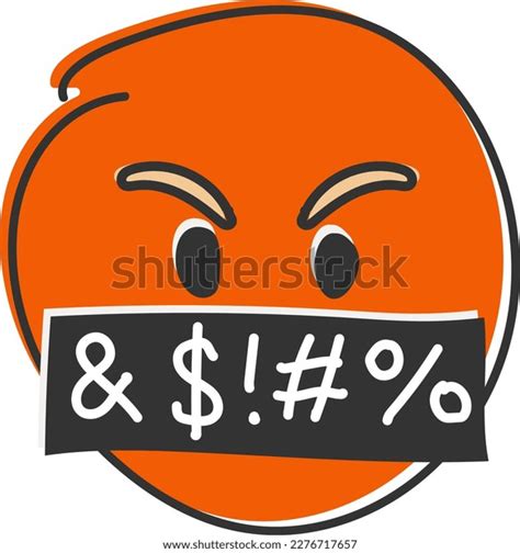 Angry Swearing Emoji Emoticon Swear Words Stock Vector Royalty Free