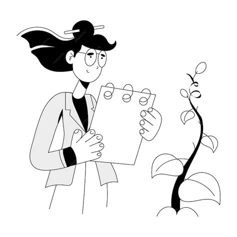 Premium Vector A Hand Drawn Illustration Of Lab Assistant