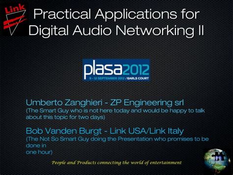 Practical Applications For Digital Audio Networking Ppt