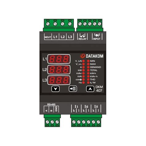 Купить Анализатор электросети Datakom DKM-407, DIN рейка, THD, RS-485 ...