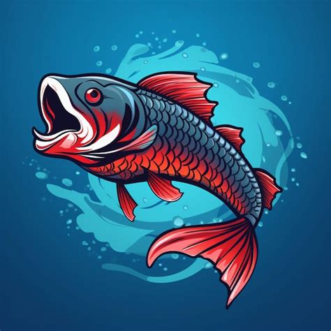 Premium Ai Image Arowana Fish Cartoon Logo