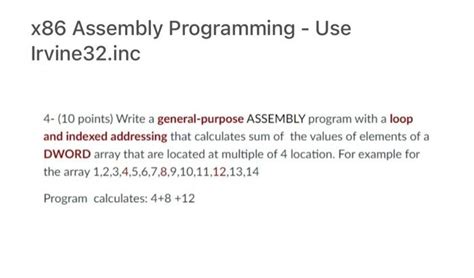 Solved X86 Assembly Programming Use Irvine C 4 10