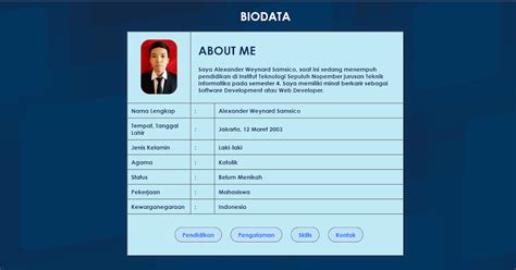 Tugas 1 Pemrograman Web Html Membuat Cv