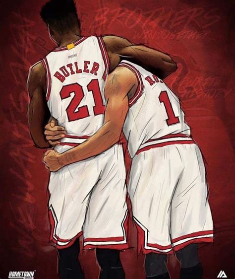 Derrick Rose Jimmy Butler Art Nba Art Nba Basketball Art Rose Nba