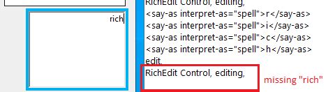 Accessibility Narrator Cannot Announce The Content In RichTextBox