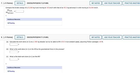 Solved Ask Your Teacher Practice Another 7 [ 1 Points My
