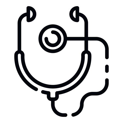 Stethoscope Icon Outline Style 15551470 Vector Art At Vecteezy