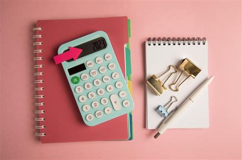 Premium Photo Calculator Pen And Notepad