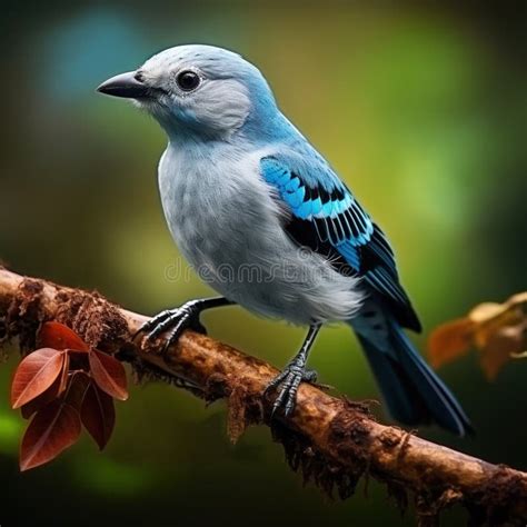 Blue Grey Tanager 01 Made With Generative Ai Illustration Stock