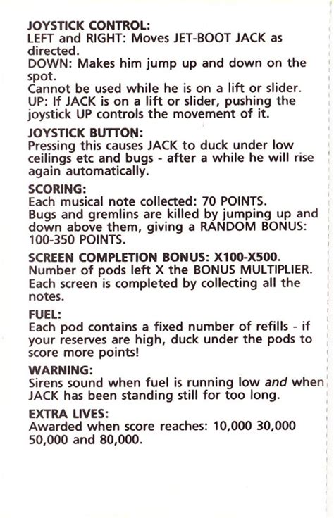 Atari 400 800 Xl Xe Jet Boot Jack Scans Dump Download Screenshots Ads Videos Catalog