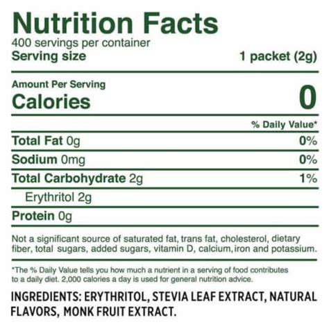 Whole Earth Sweetener Co Stevia And Monk Fruit Sweetener 400 Count 282