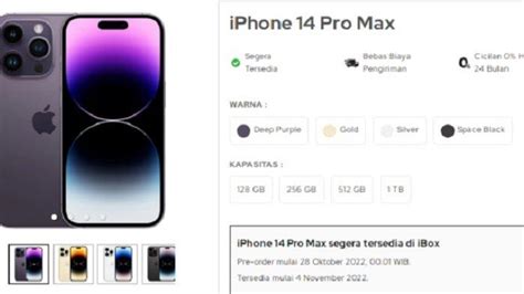 UPDATE Harga IPhone 14 Pro Max Sudah Bisa Dipesan Lewat IBox