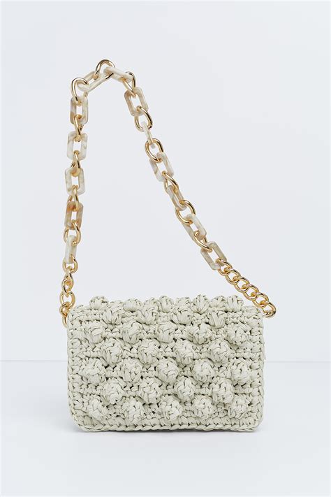 Mini Off White Raffia Bag
