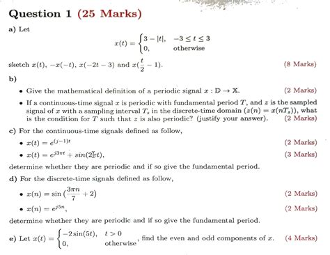 Solved Question 1 25 Marks A Let X T 3t 0 3t3 Chegg Com