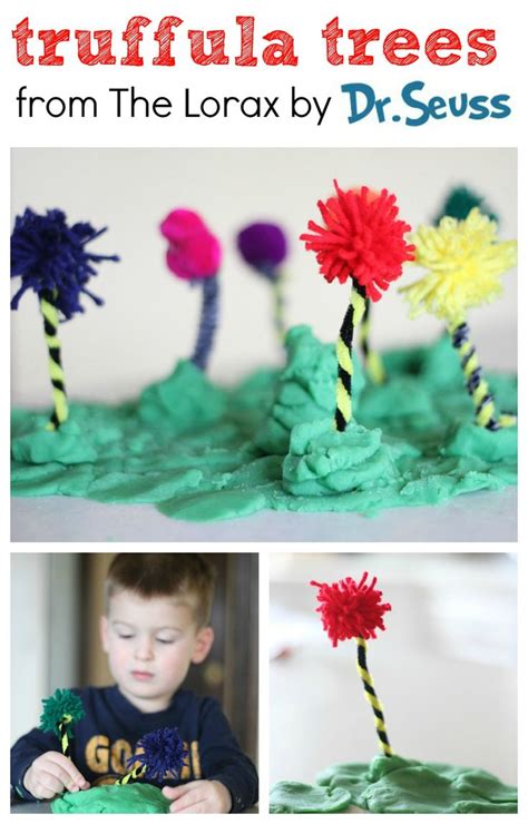 Truffula Tree Craft From The Lorax The Lorax Seuss Crafts Truffula Trees