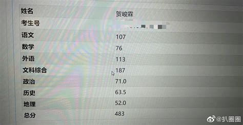 时代少年团贺峻霖高考成绩483分好啊这次真的欧皇降霖了 贺峻霖 少年团 高考成绩 新浪新闻