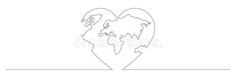Earth Globe Continuous Line Drawing Stock Illustrations 738 Earth