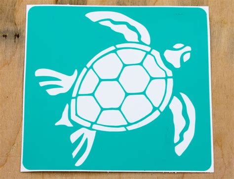 Sea Turtle Reusable Stencil Self Adhesive Ocean Stencil Henna Etsy