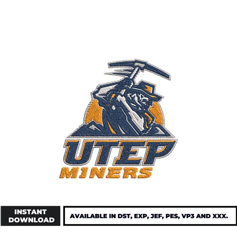 Utep Miners Logo Embroidery Design Logo Ncaa Embroidery Sp Inspire Uplift
