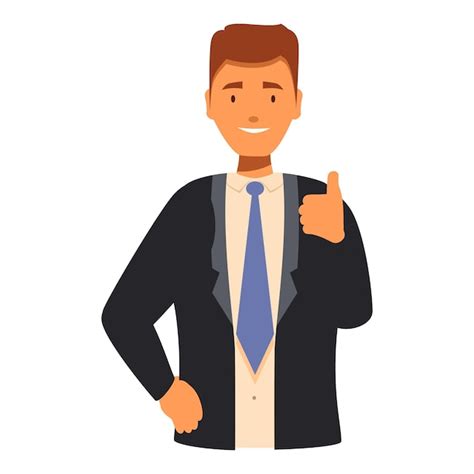 Premium Vector Smiling Confident Businessman Making Thumbs Up Gesture