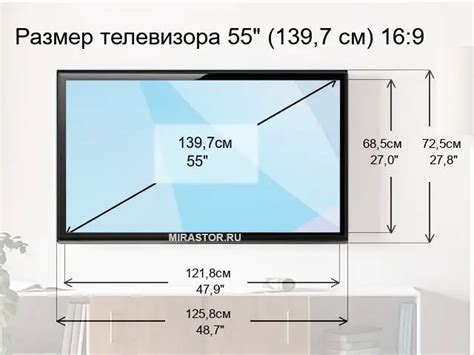 Размеры телевизора 55 ДЮЙМОВ в сантиметрах — МираСтор ЭКСПЕРТ