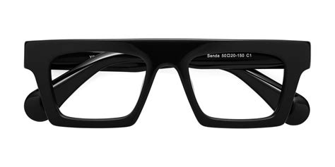 Black Thick Hipster Rectangle Blue Light Glasses Senda