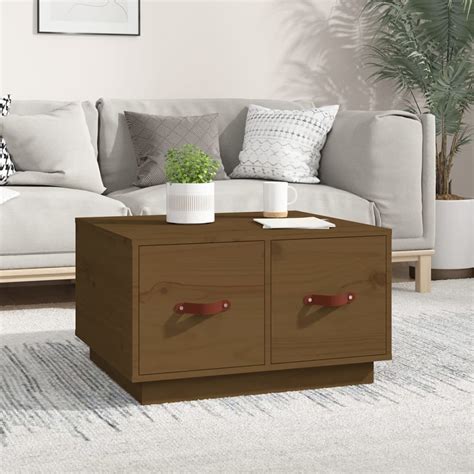 Maison Exclusive Table Basse Marron Miel 60x53x35 Cm Bois Massif De
