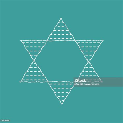 逾越公休日平面設計 Matzot 的白色細線圖示在大衛形狀的星向量圖形及更多傳統圖片 傳統 克力架 具有特定質地 Istock
