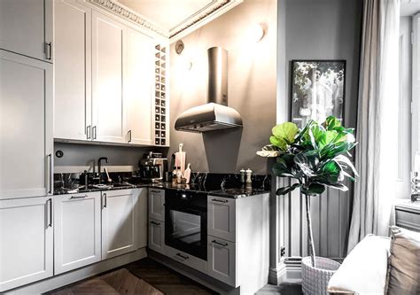 Trendy Grey Design Of Small Condominium With Walk Through Lounge 39 Sqm