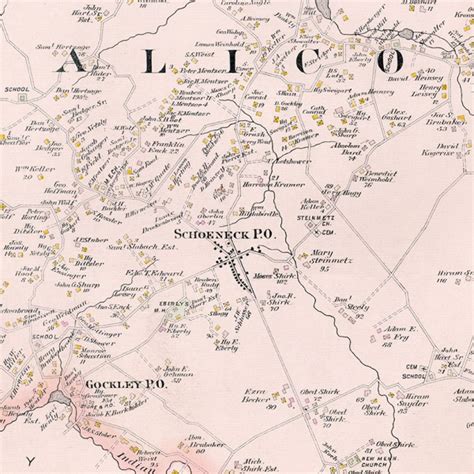 1899 Map Of West Cocalico Township Lancaster County Pa Uncharted