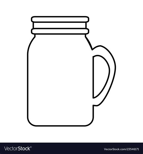 Mason Jar Glass Icon Royalty Free Vector Image