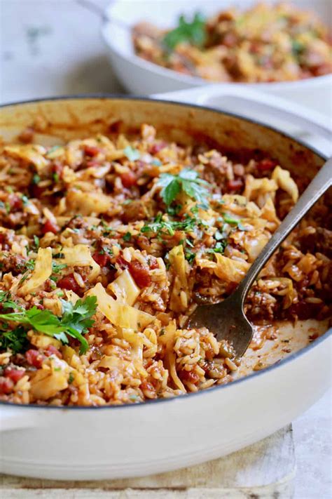 Unstuffed Chorizo Cabbage Roll Skillet From A Chefs Kitchen