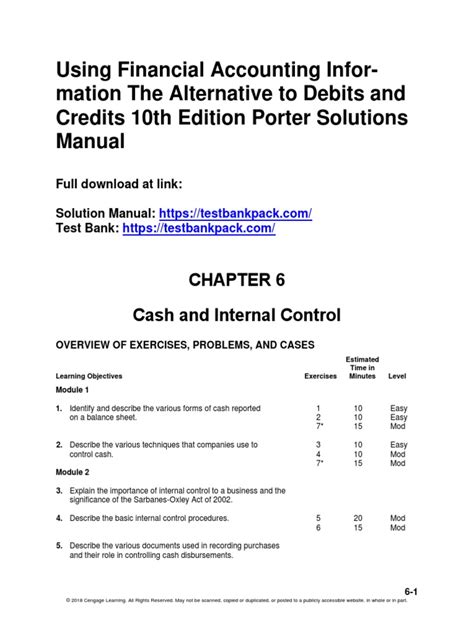 Using Financial Accounting Information The Alternative To Debits And Credits 10th Edition Porter