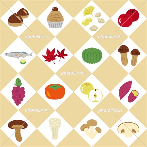 秋の味覚 アイコン素材セット イラスト素材 5165395 フォトライブラリー Photolibrary