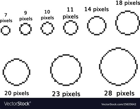 Pixel Circles Set Round Template Vector Image