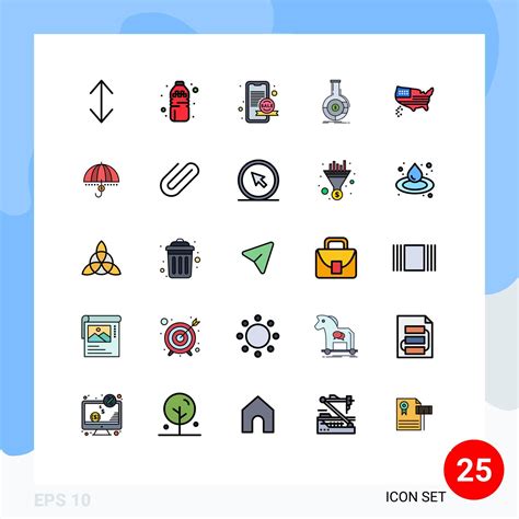 User Interface Pack Of 25 Basic Filled Line Flat Colors Of Thanksgiving American Promotion