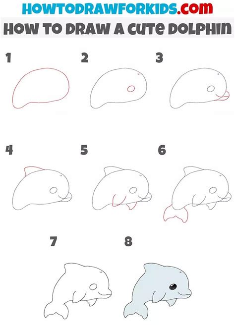 How To Draw A Cute Dolphin Easy Step By Step Tutorial