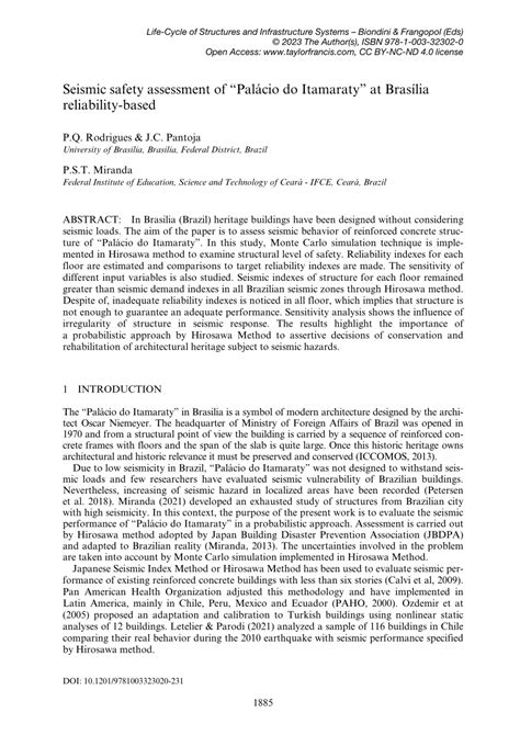 Pdf Seismic Safety Assessment Of “palácio Do Itamaraty” At Brasília