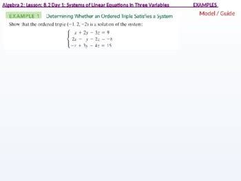 Alg Unit Systems Of Eqs Solve Systems Of Equations In Variables