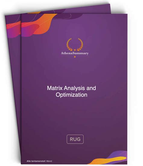 Matrix Analysis And Optimization