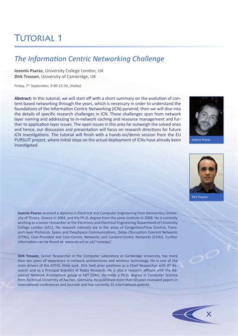 Pdf Tutorial 1 The Information Centric Networking Challenge