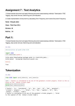 Assignment 5 DSBDA Data Analytics II 1 Implement Logistic Regression Using Python R To