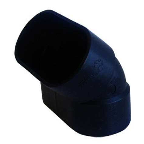 Kolano Poziome 45 Stopni Czarne Slimline