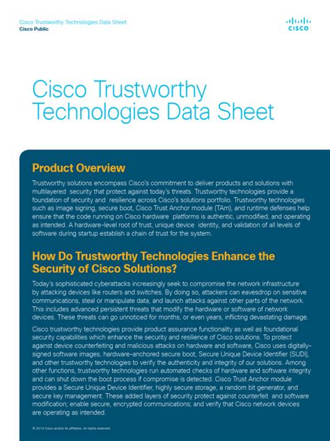 Cisco Trustworthy Technology Pdf Key Cryptography Public Key Cryptography